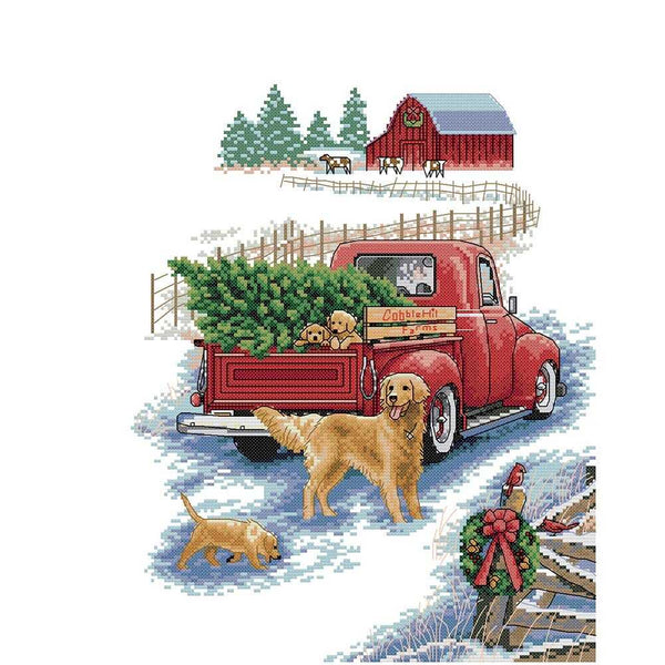 Winter trip - 14CT Stamped Cross Stitch Kit - 36*44cm – YALKIN